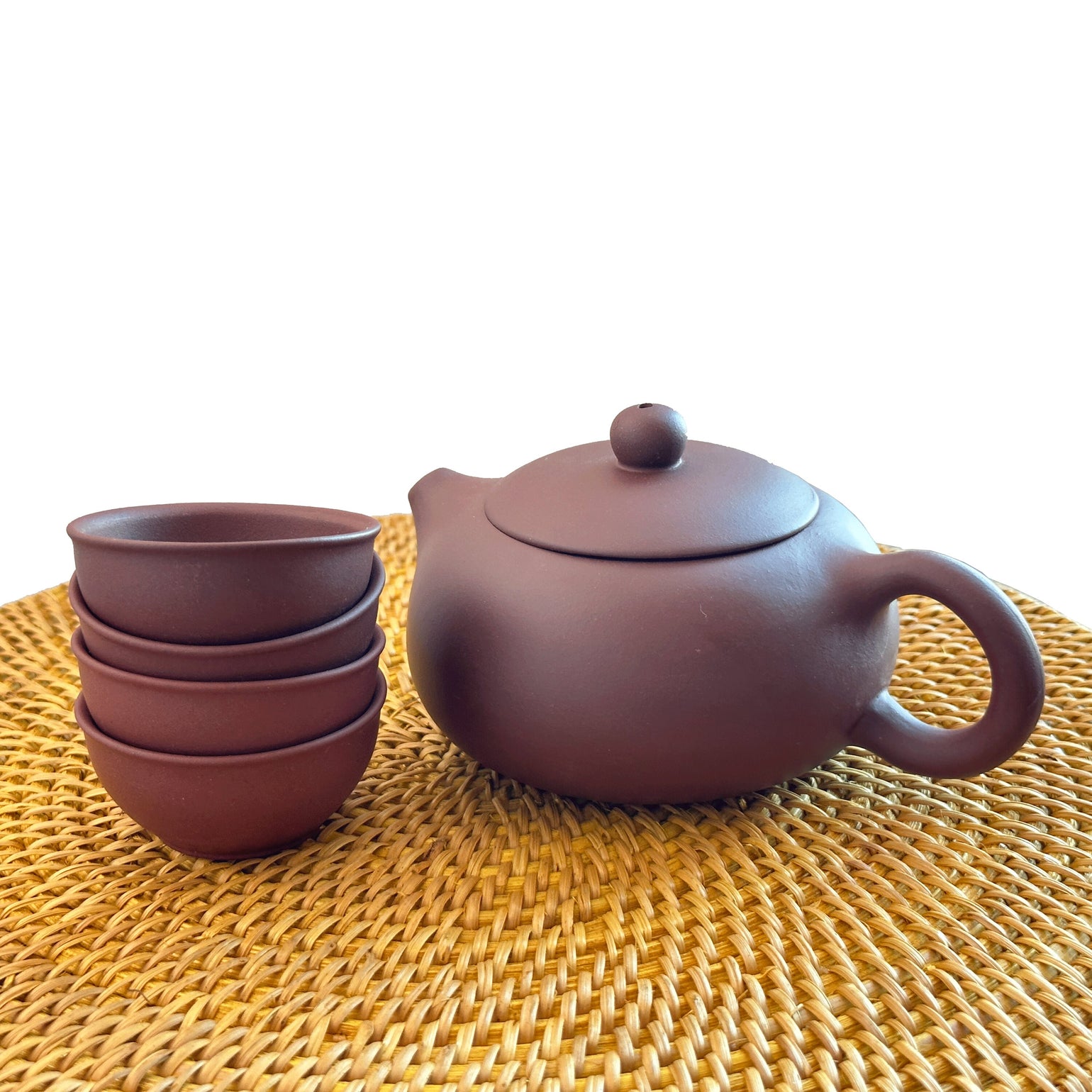 Handmade Yixing Zisha Teaset, Red Clay Teapot in Xishi Style with Four ...